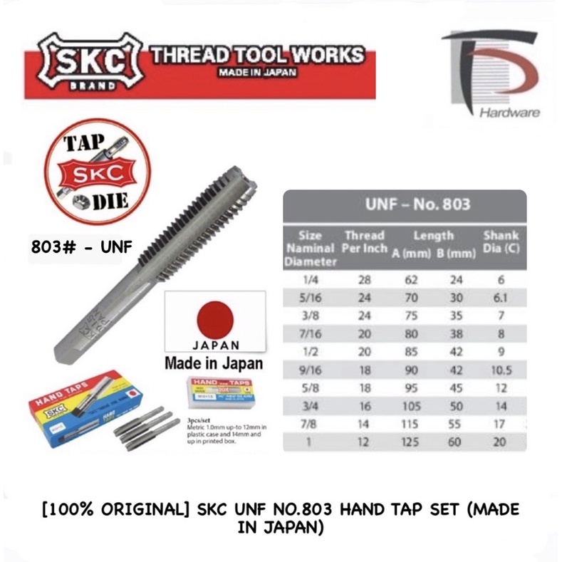 [100% ORIGINAL] SKC UNF NO.803 HAND TAP SET (MADE IN JAPAN) | Shopee Malaysia