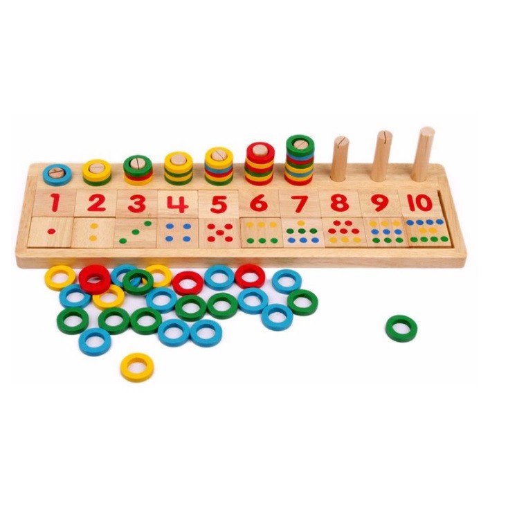 Educational Wooden Toy Toys Stack, Count & Match Logarithm Board ...