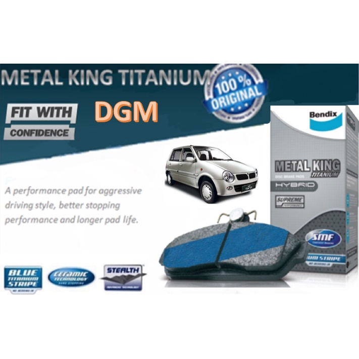 Bendix Metal King Titanium Disc Brake Pad Front (DB435MKT) - Perodua ...