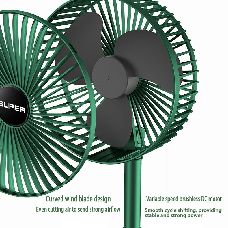 Portable Desktop Fan Rechargeable Foldable Telescopic Mini Fan USB ...