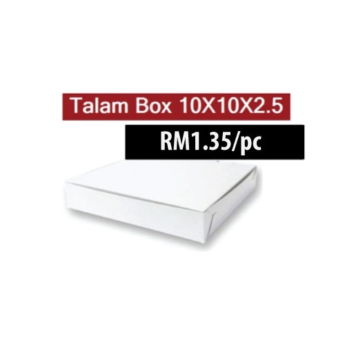 [10pcs] 10"x10"x2.5" White Talam Box for Talam Kuih Lapis Pizza Puff ...
