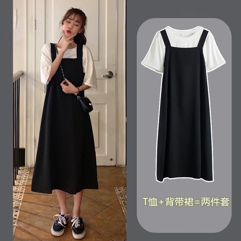 [40-100kg M-5xl] Plus Size Women's Student Skirt New Style 2021 Fat MM Suspender Slimmer Look ...