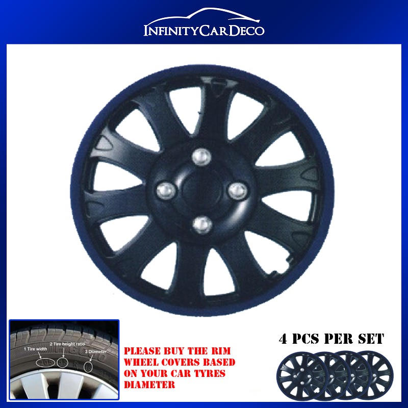 13 Inch ABS Universal High Quality Luxurious Black Blue Wheel Cover Rim ...