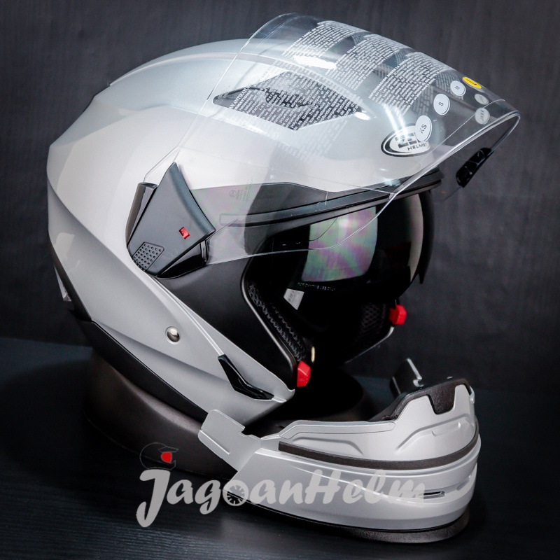 ZEUS HELMET ZS611C SOLID | Metallic SILVER | ZS 611C | ZS-611C | DOUBLE ...