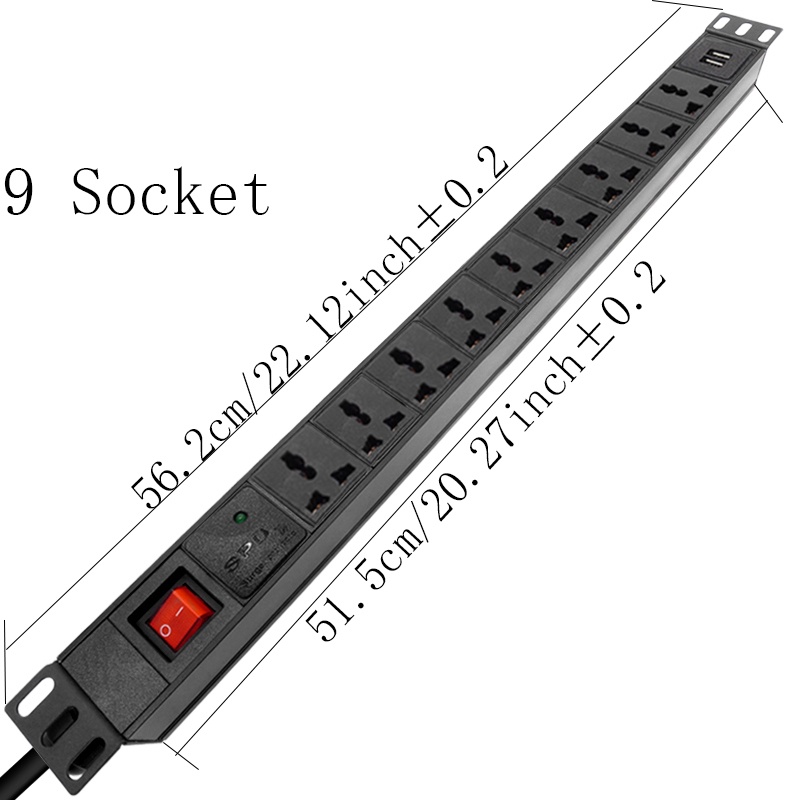 1U Power Distribution Unit (PDU) Power Board 3500W Surge Protection ...