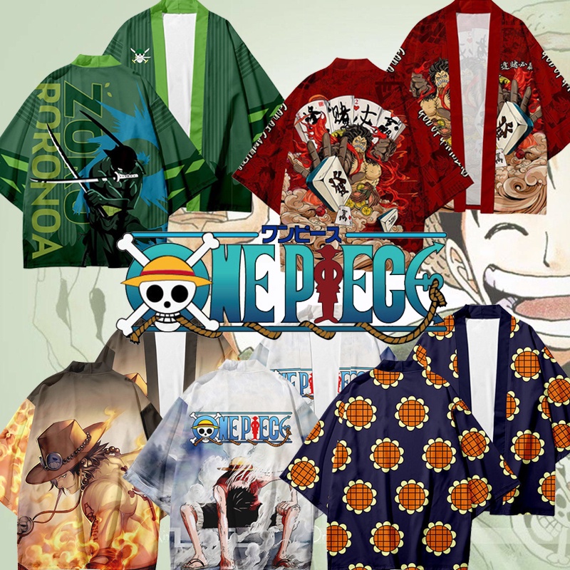 【CustomFashion】ONE PIECE Kimono Luffy Zoro Cosplay Print Pattern ...