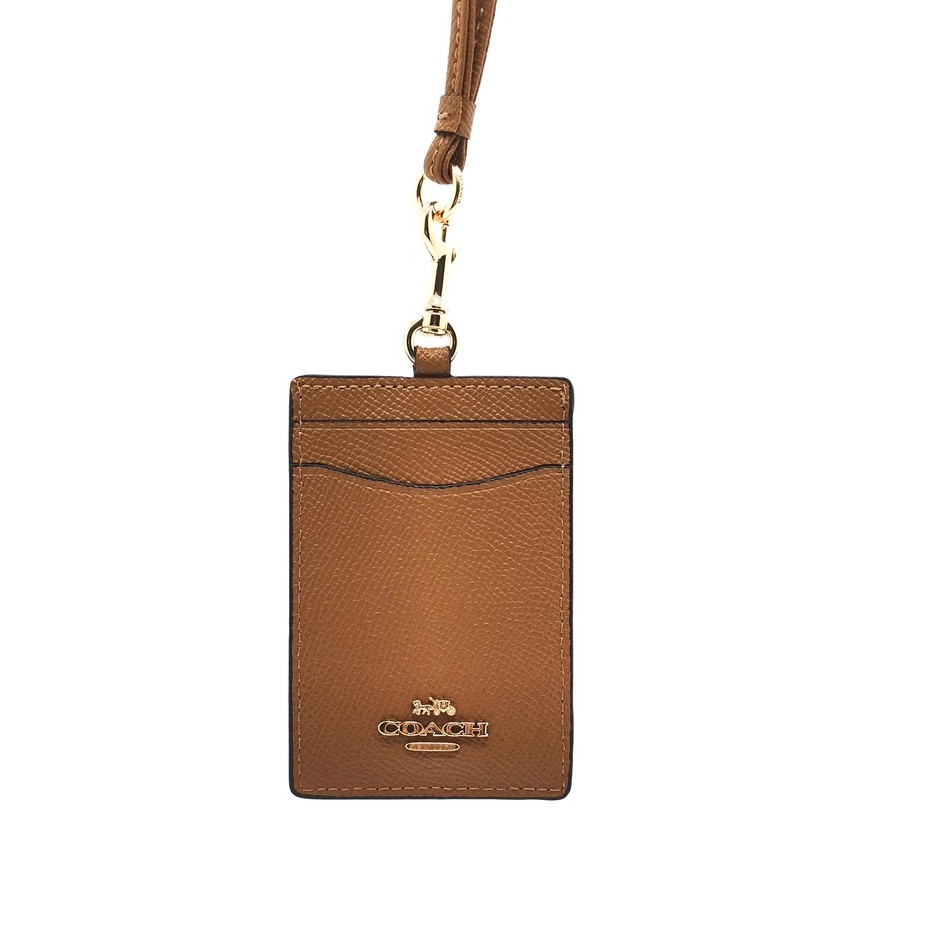 COACH Metal logo Brown Card holder ID lanyard | Shopee Malaysia