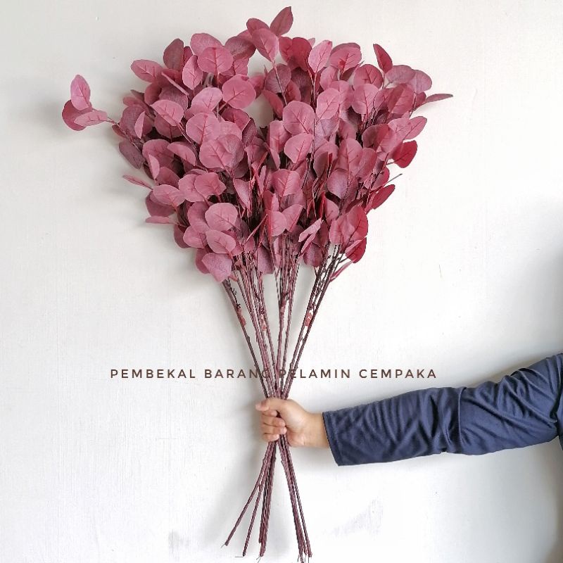 Artificial Silver Dollar Eucalyptus Leaves for Wedding Home Decor/ Daun ...