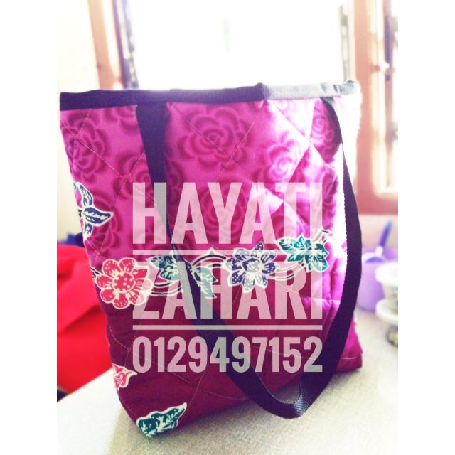 Tote beg simple (corak batik trg) | Shopee Malaysia