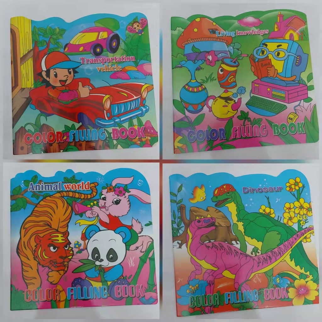 {READY STOCK} 1 SET4 BOOK COLOUR FILLING BOOK / Children Colouring Book ...