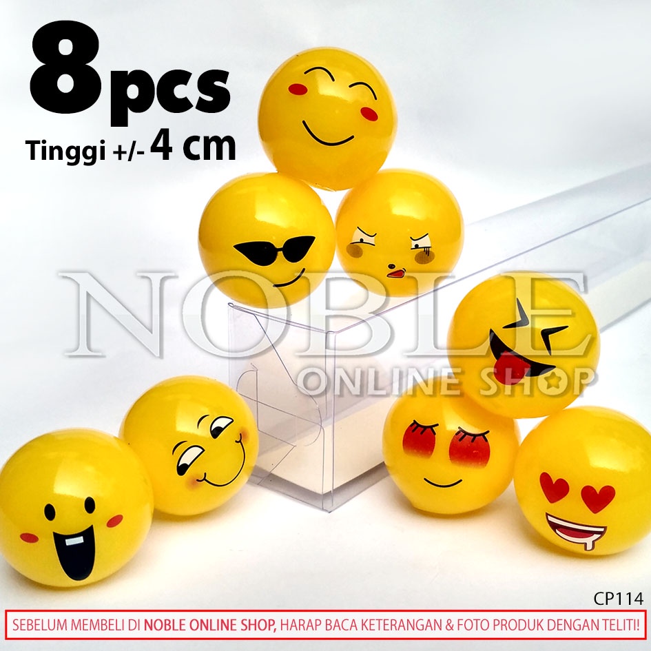 [8 Pcs] Emoticon Smile Emoji Ball Figure Expression Smiley Character ...