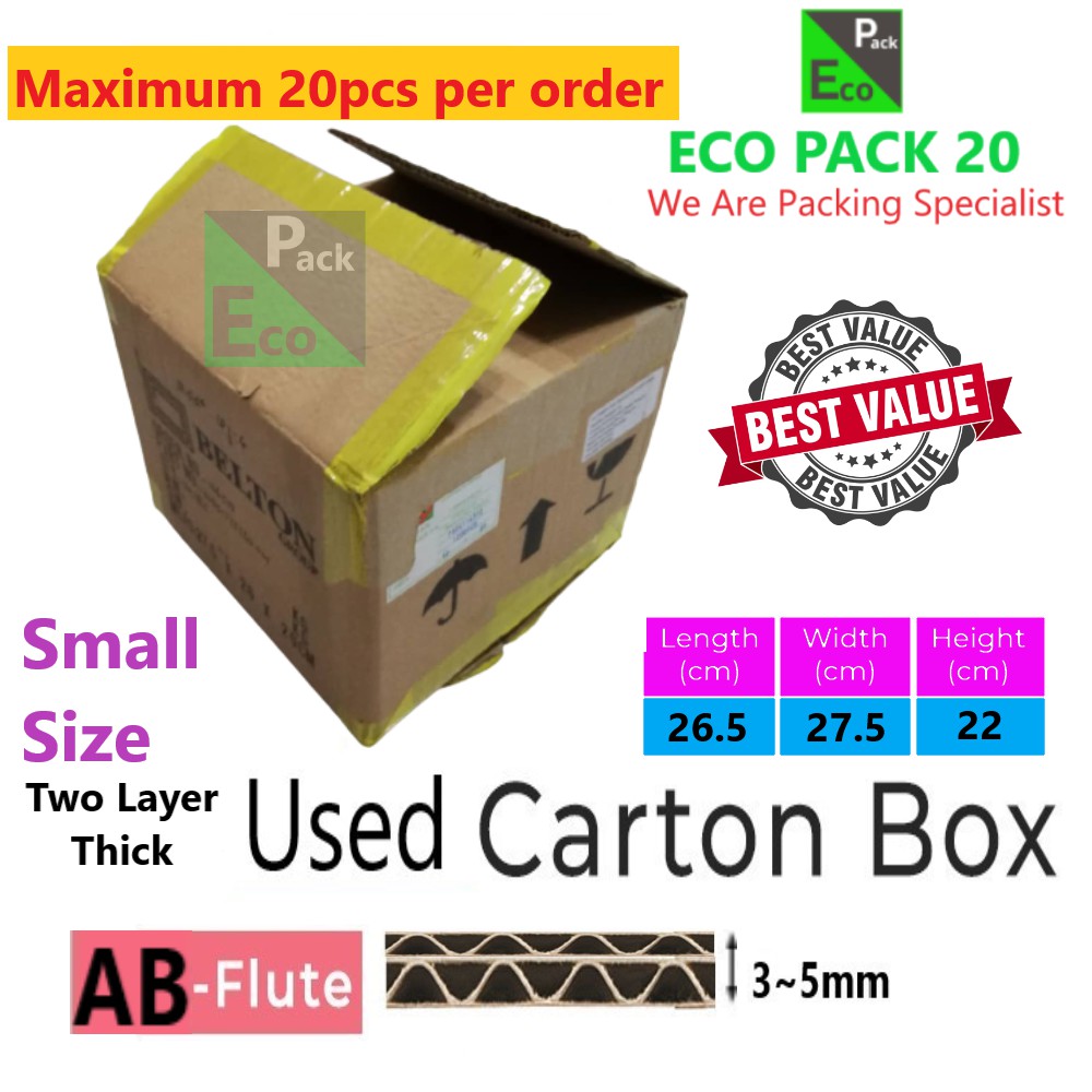 Double Wall second hand Packing Box Used Carton Box Kotak Recycle ...