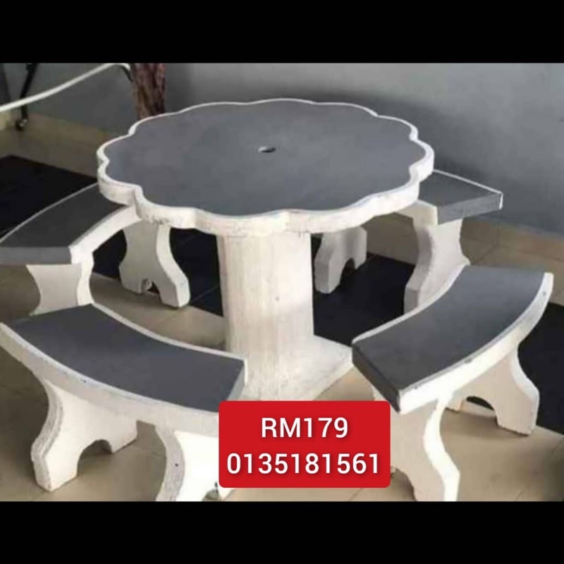 KERUSI MEJA BATU [BYR COD JIMAT WSP 0135181561] SET MEJA BATU MURAH ...