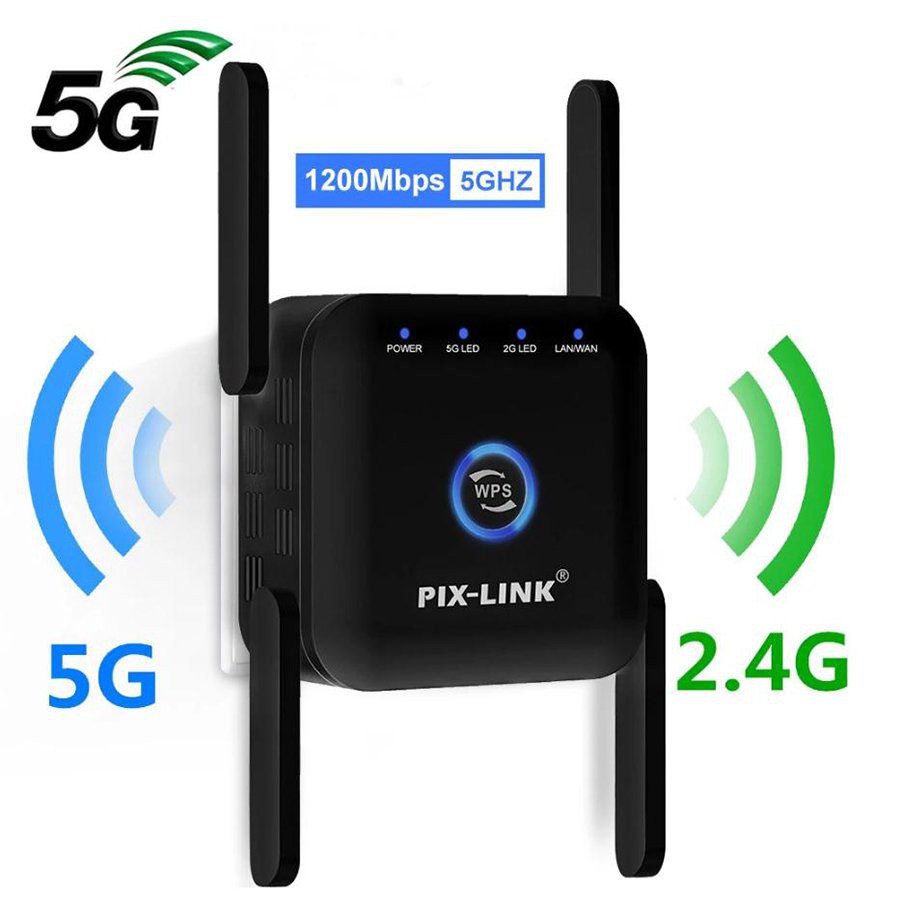 5G /2.4G WiFi Repeater Router Amplifier Long Range Extender 1200M ...