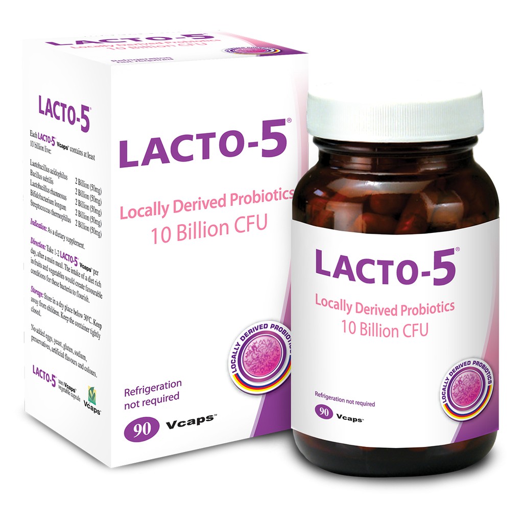 Lacto-5 Capsules Probiotics for Digestion System 500mg x 30s | Shopee ...