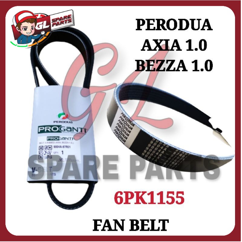 FAN BELT ORIGINAL PERODUA AXIA 1.0 BEZZA 1.0 (6PK1155) 9004A-87R01 ...