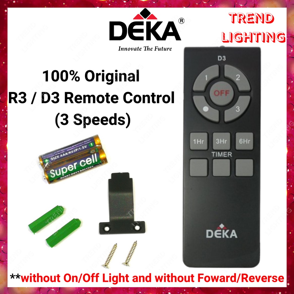 DEKA Remote Control Ceiling Fan Kipas Siling 3/4/5/6 Speeds Without or ...