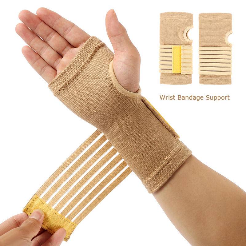 2x Adjustable Wrist Support Sleeve Bandage Strap Splint Hand Gym Sport ...