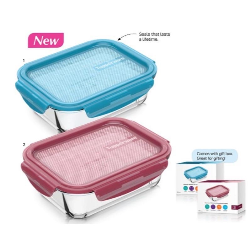 Tupperware PremiaGlass Rectangular With Gift Box (1pc) 1L | Shopee Malaysia