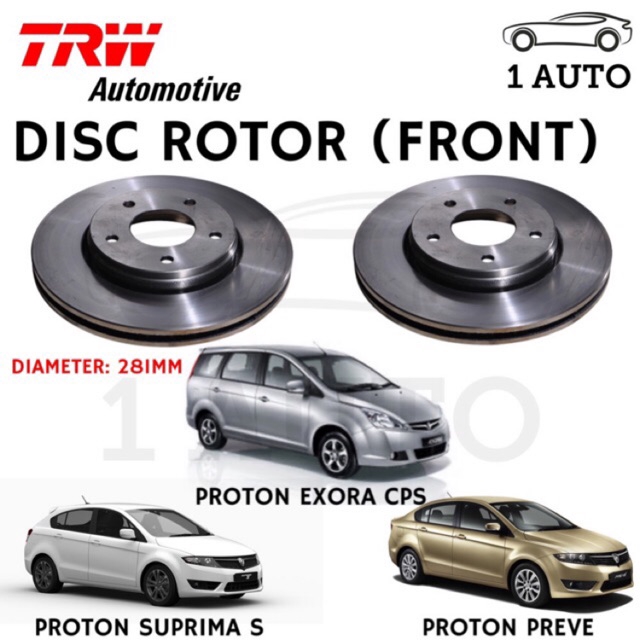 TRW FRONT DEPAN BRAKE DISC ROTOR for PROTON EXORA CPS, PREVE, SUPRIMA S ...