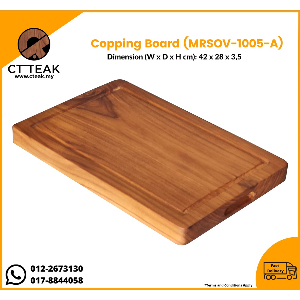 CT Teak Furniture Jati / Teak Wood Cutting Chopping Board 100% Solid ...