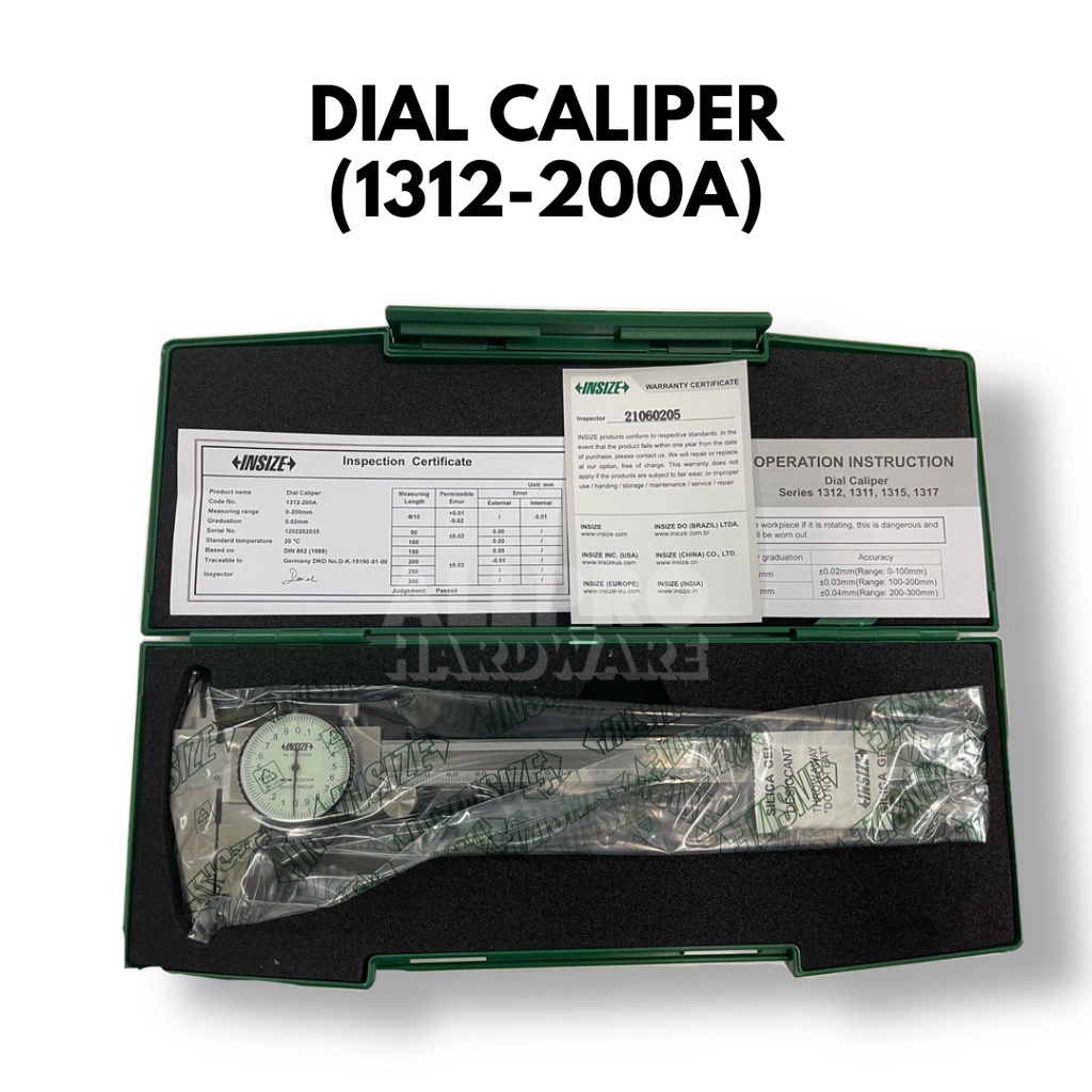 INSIZE Dial Caliper 1312-150A / 1312-200A / 1312-300A ( 0.02mm Graduation ) | Shopee Malaysia