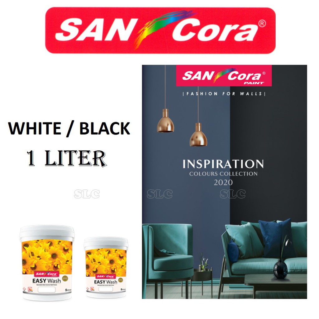 SANCORA EASY@ Wash PAINT Luxury Interior Wall Finish 1L (BLACK / WHITE ...