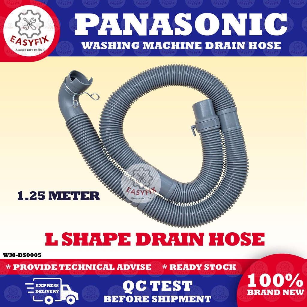 (1.25M) PANASONIC L-Shape Washing Machine Outlet Drain Hose / Paip ...