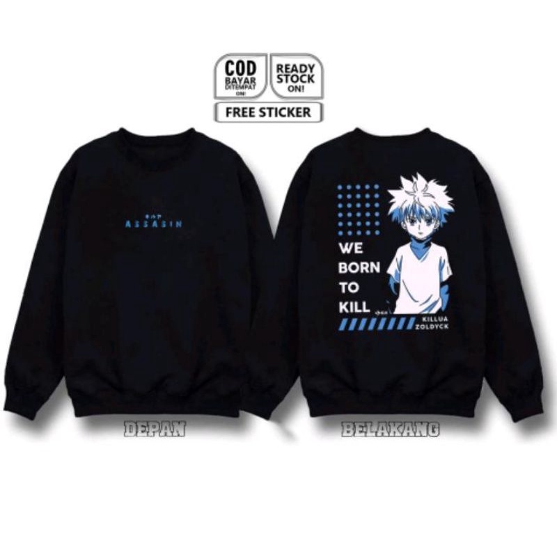 Killua ZOLDYCK HUNTER X HUNTER CREWNECK SWEATER | Shopee Malaysia