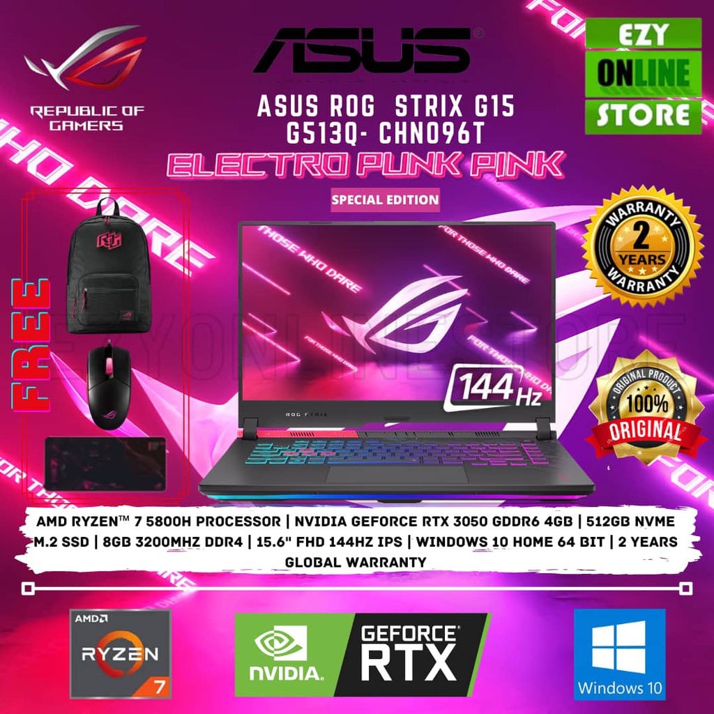 ASUS ROG STRIX G513Q-CHN096T , AMD RYZEN 7-5800H , 8GB , 512GB SSD ...