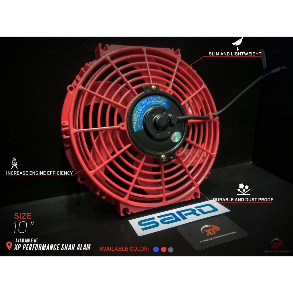 ORIGINAL READY STOCK SARD Racing Cooling Radiator Fan 10 Inch 12000 RPM ...