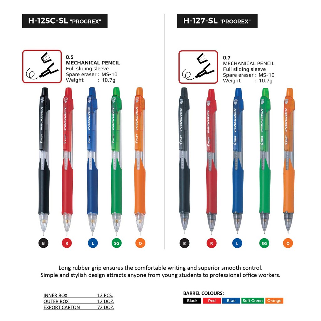 Pilot Progrex Mechanical Pencil 0.5mm / 0.7mm H125/127 | Shopee Malaysia