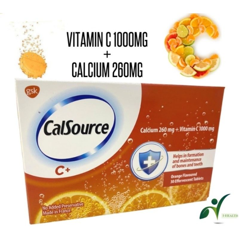 CalSource Calcium 260mg + Vitamin C 1000mg Effervescent Tablets ...