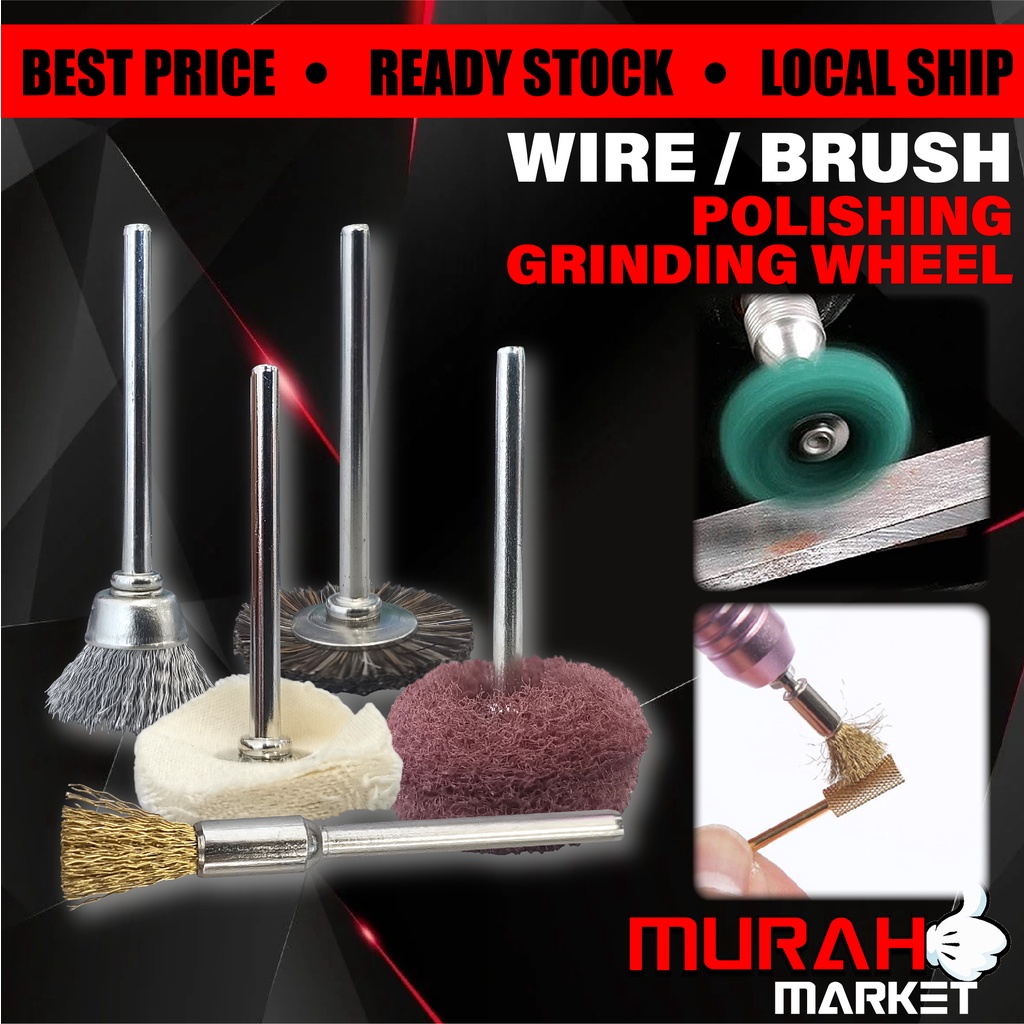 Brass & Stainless Steel Wire Brush Burr Grinding Head [ 3mm 1/8” ] End ...