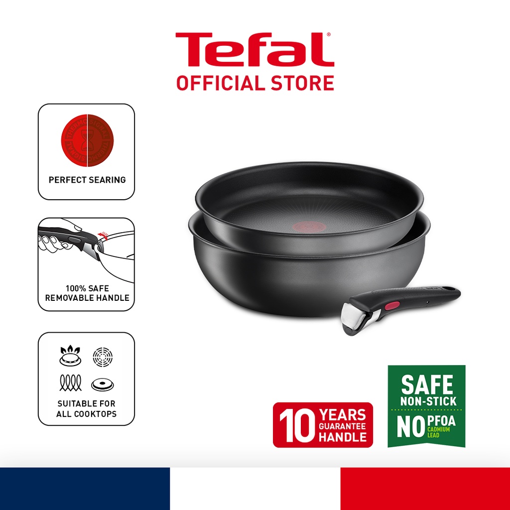 Tefal Ingenio Daily Chef 3-PC (Frypan 24cm + Wokpan 26cm + Basic Handle) | Shopee Malaysia