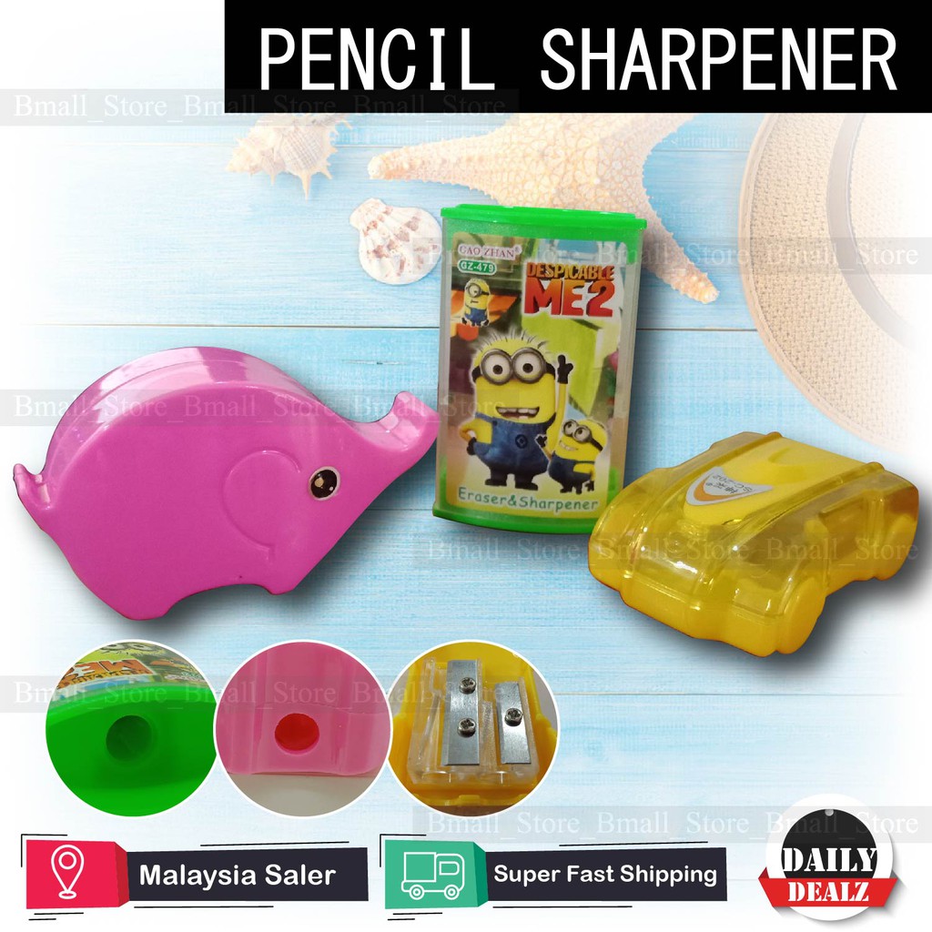 Cute Cartoon Minion,Elephant,juiced2 Plastic Pencil Sharpener School ...