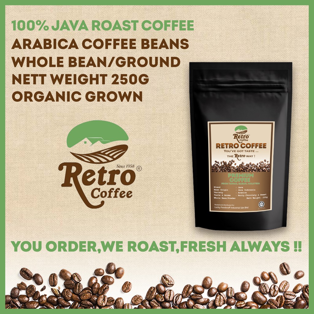 100% Arabica Java Roasted Coffee/Retro Coffee 250g {Sabah Made ...