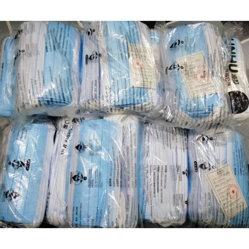 FACE MASK BLUE DISPOSABLE EARLOOP 3PLY 50PCS | Shopee Malaysia