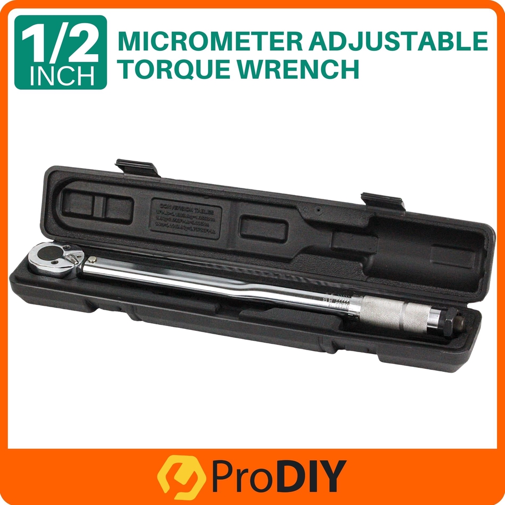 1/2'' Driver Click Adjustable Micrometer Torque Wrench Spanar 28-210nm ...