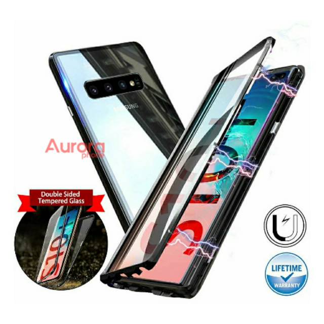 Samsung Galaxy S10 / S10+ / S10 Plus Magnetic Glass Case Front Rear ...