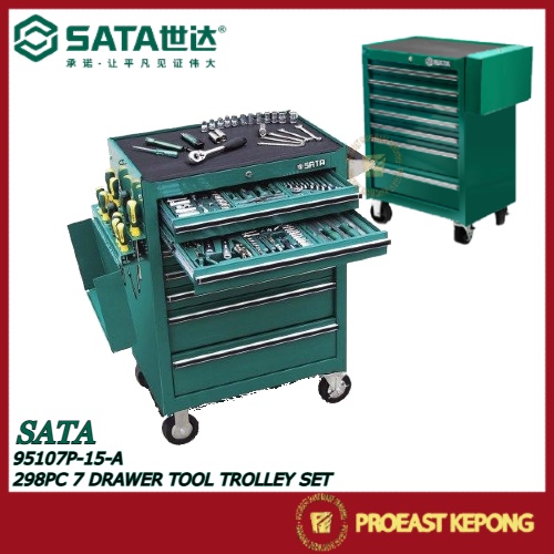 SATA [ 95107P-15-A ] 298pc 7 Drawer Tool Trolley Set | Shopee Malaysia