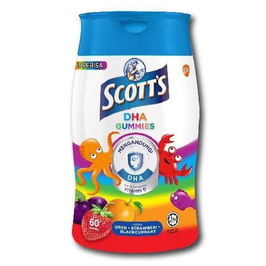 Scott's DHA Gummies 60s (Orange/Strawberry/Blackcurrant/Mixed Flavour ...