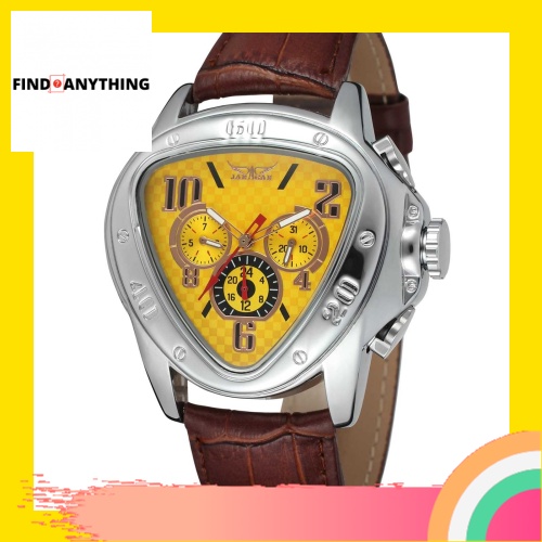 Men's Automatic Mechanical Watch with Leather Strap Fashion Wristwatch ...