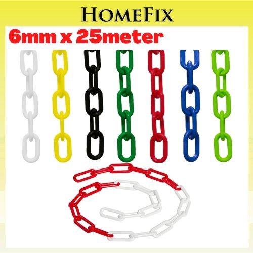 [FEET] PVC PLASTIC LINK CHAIN 6MM RANTAI PLASTIK (Yellow/Red/Blue/Green ...