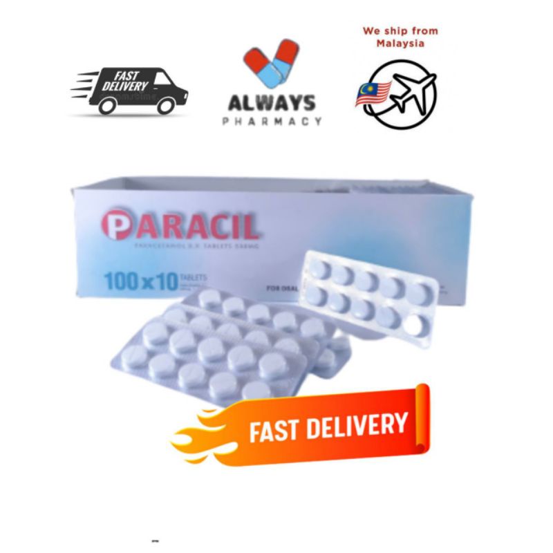 1 STRIP | PARACIL TAB 500MG PARACETAMOL DEMAM SAKIT KEPALA (10"S/STRIP ...