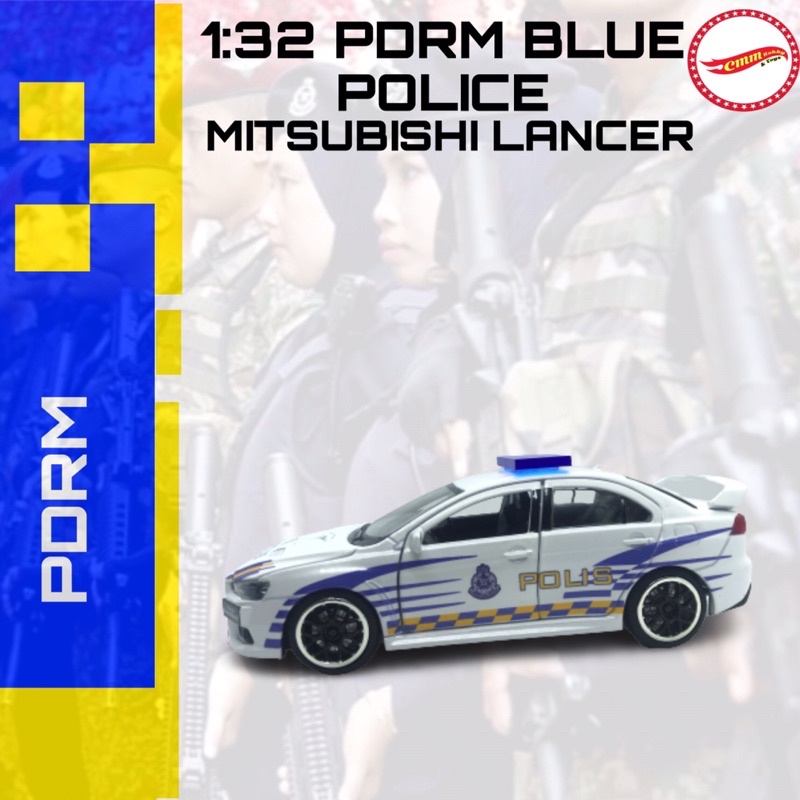 POLIS INSPIRA: 1:32 MITSUBISHI LANCER BLUE POLICE DIECAST kereta polis ...