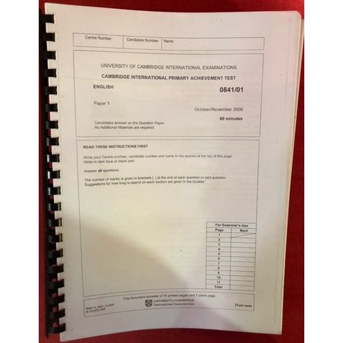 IGCSE Past Year Paper Checkpoint English Paper 1 | Shopee Malaysia