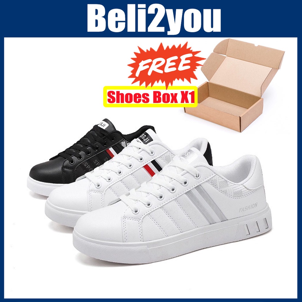 Black Leather Shoes Men Casual Shoes Sneakers Men White Shoes Men Pu ...