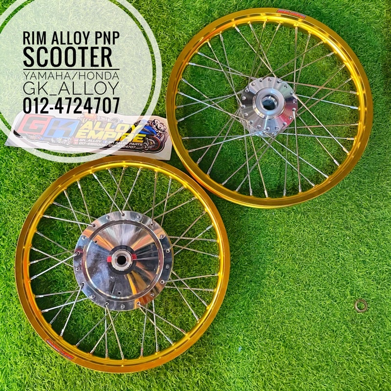 🔥🔥RIM ALLOY + HUB CHROM + LIDI CHROM PNP MOTOR EGO, EGO S, NOUVO, NOUVO ...