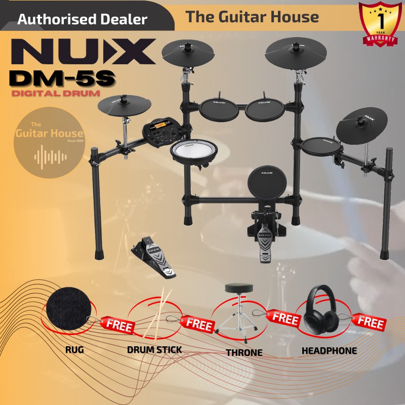 NUX DM-5S Portable Digital Electronic Drum Kit (DM5S) | Shopee Malaysia